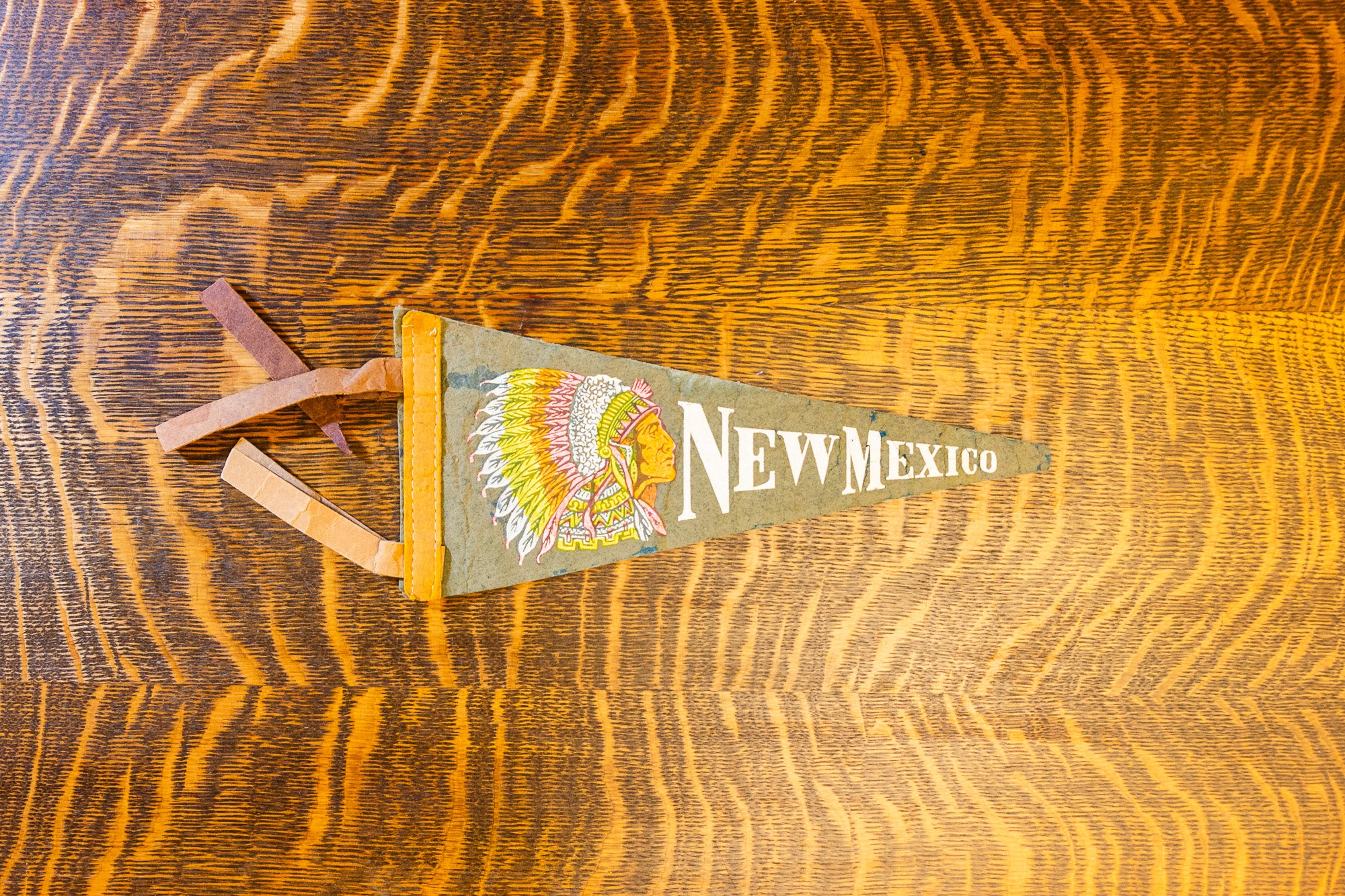 New Mexico Gray Felt Pennant Vintage NM Native American Wall Decor ...