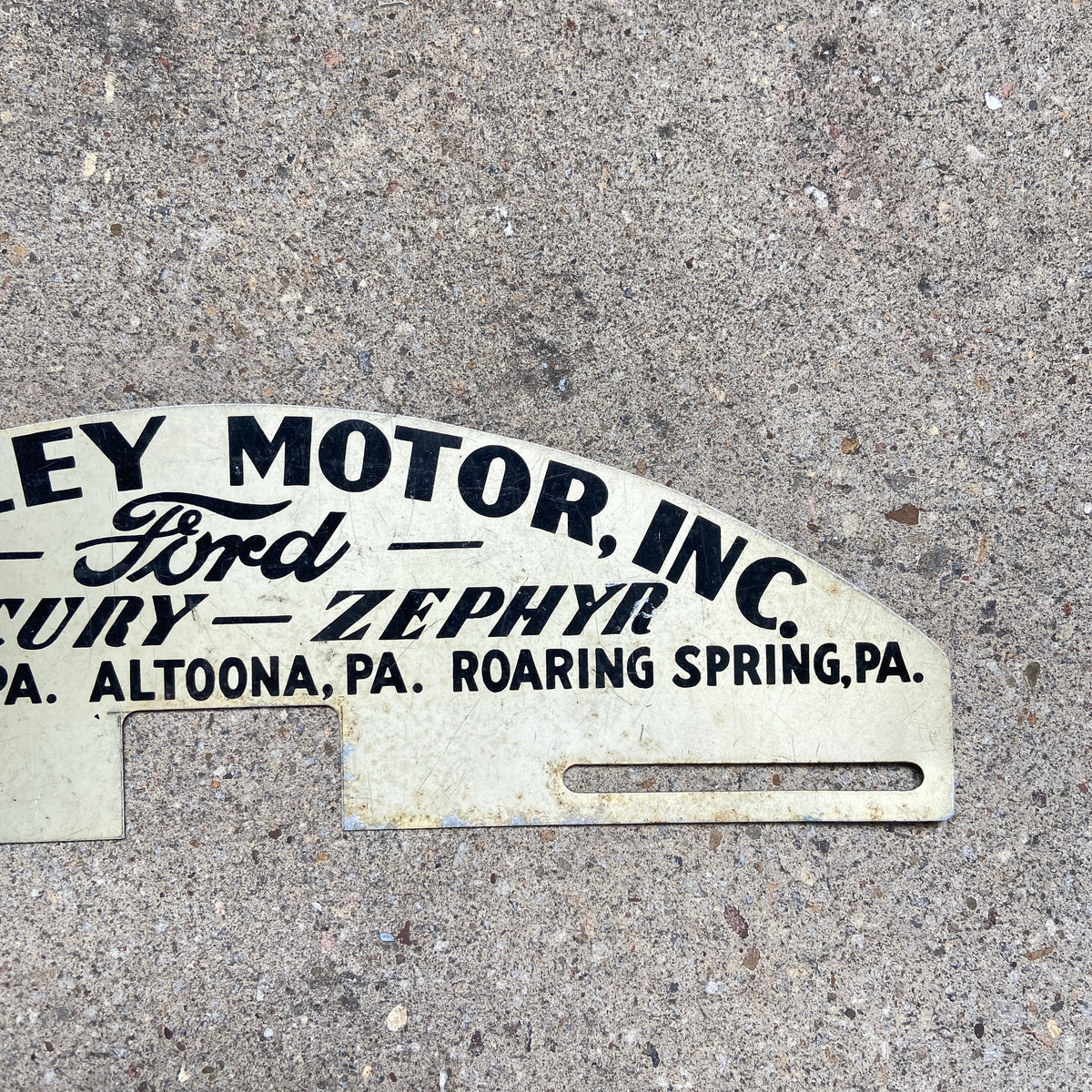 1940s Ford Pennsylvania License Plate Topper Mercury Zephyr Dealer ...