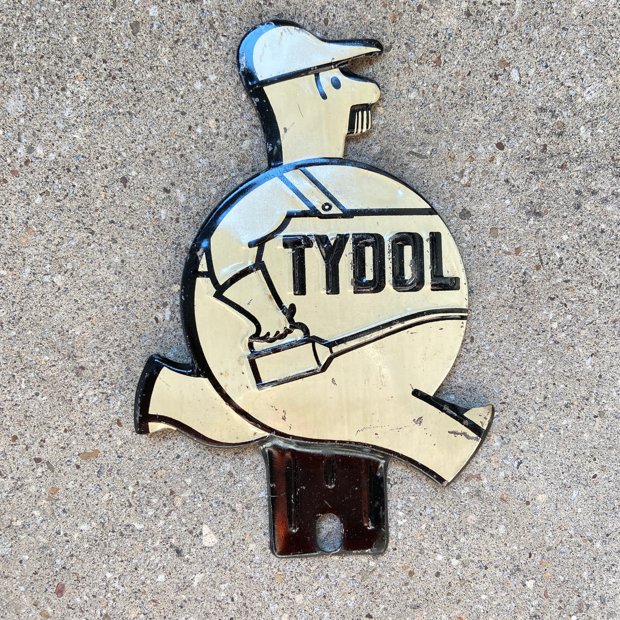 1940s Tydol License Plate Topper White Running Man Veedol Gas Oil Coll ...