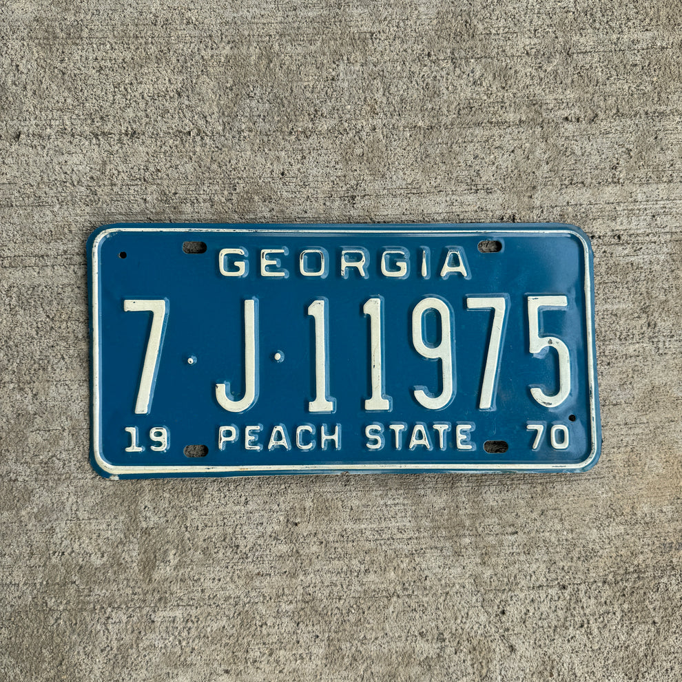 1970 Georgia License Plate Blue White Garage Auto Decor – Eagle's Eye Finds