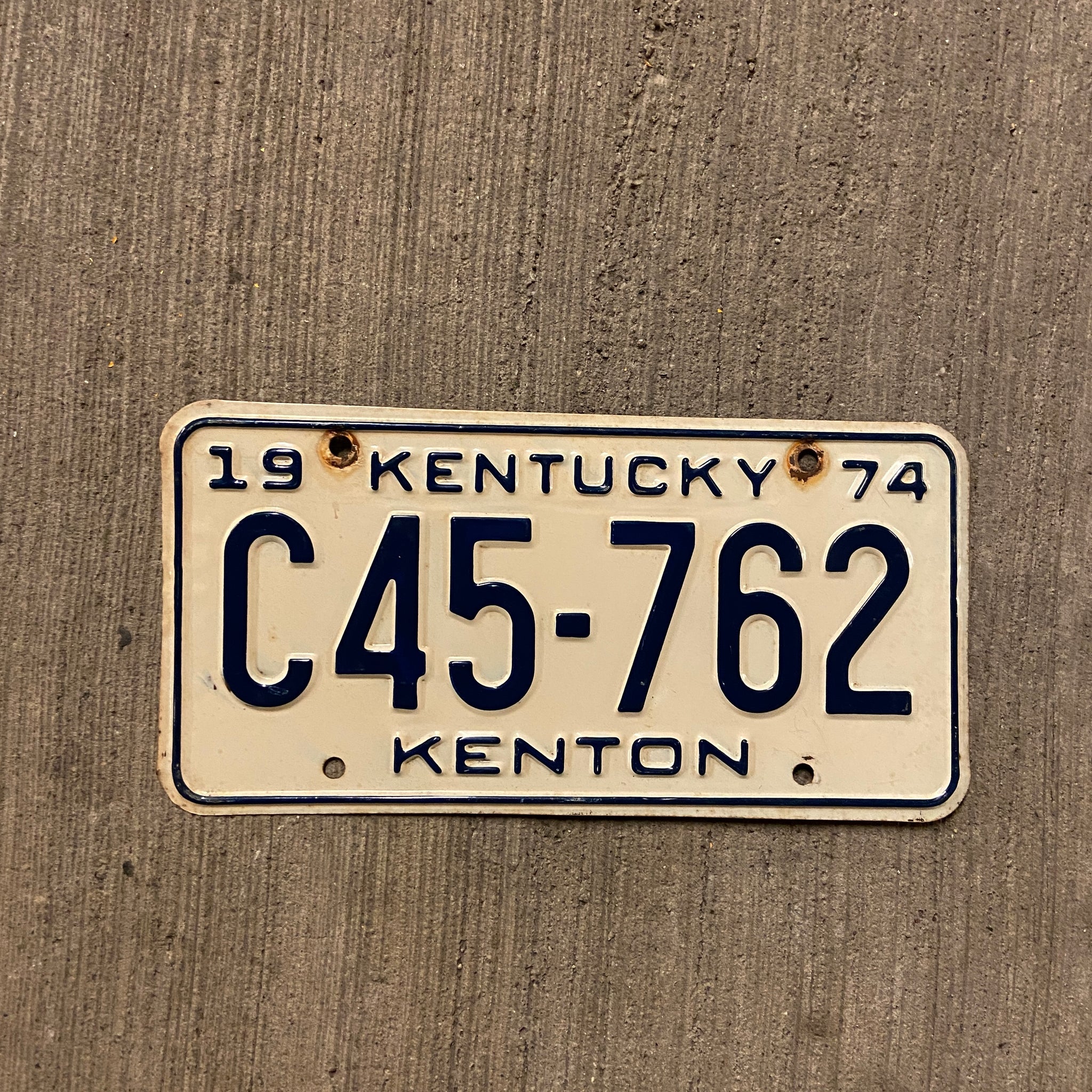 1974 Kentucky License Plate Vintage White Blue Wall Decor – Eagle's Eye ...