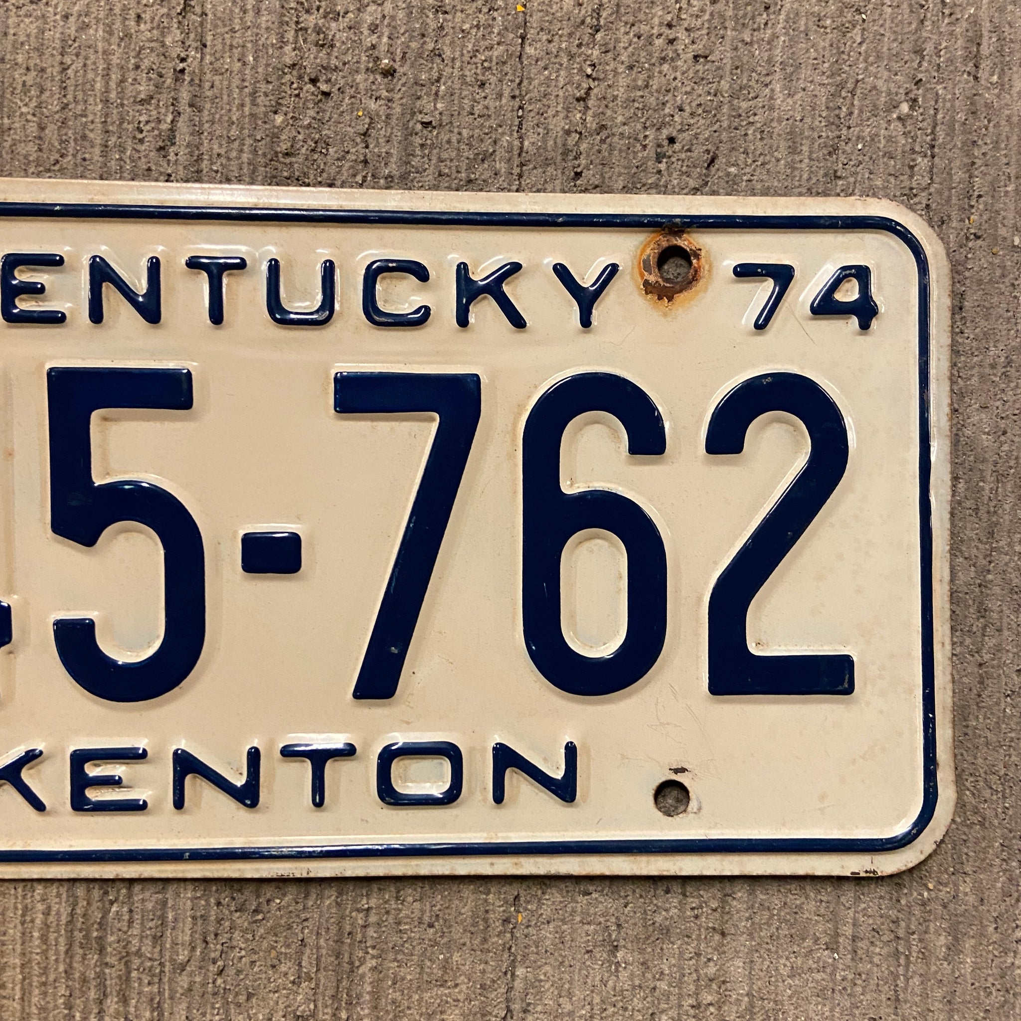 1974 Kentucky License Plate Vintage White Blue Wall Decor – Eagle's Eye ...