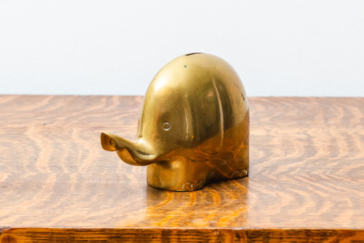 Brass Elephant Bank - Vintage Mid-Century Decor – Eagle's Eye Finds