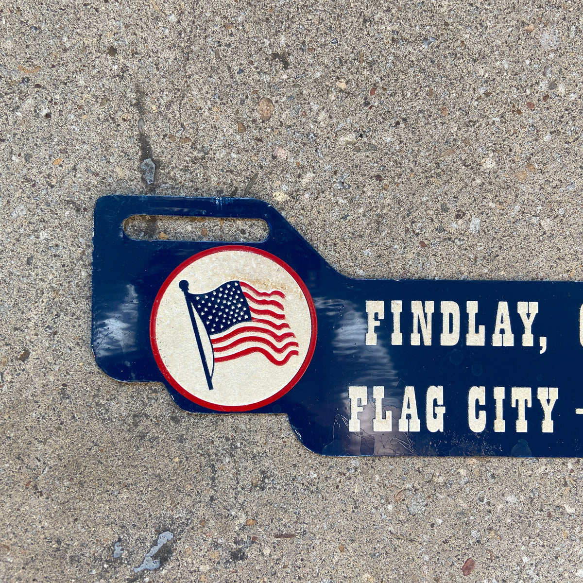 1950s Era Findlay Ohio License Plate Topper OH Flag City USA Americana ...