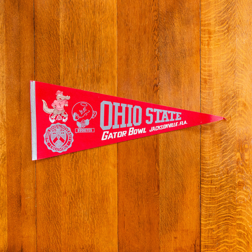 Ohio State Felt Pennant | Vintage Red 1978 Gator Bowl Brutus Buckeye C ...