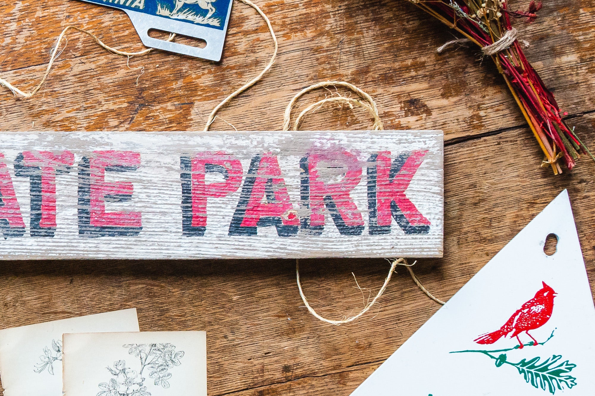 State Park Vintage Painted Wood Sign with Chippy Paint – Eagle's Eye Finds