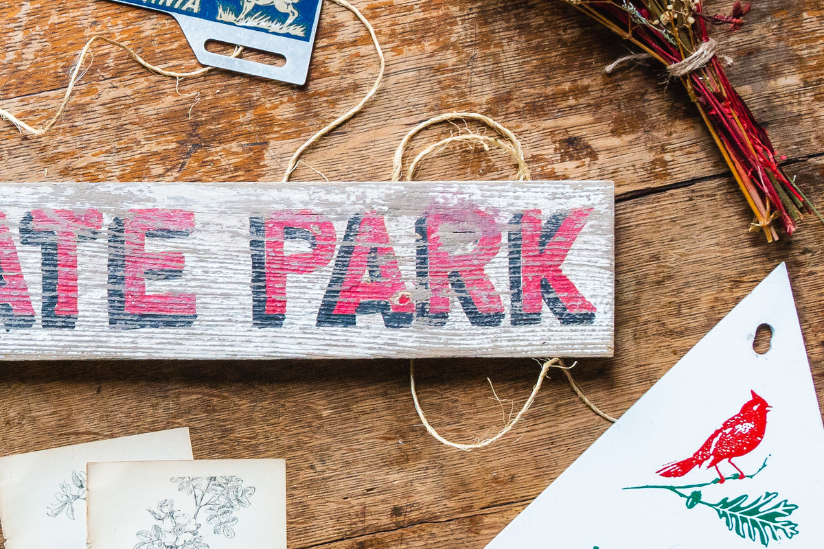 State Park Vintage Painted Wood Sign with Chippy Paint – Eagle's Eye Finds