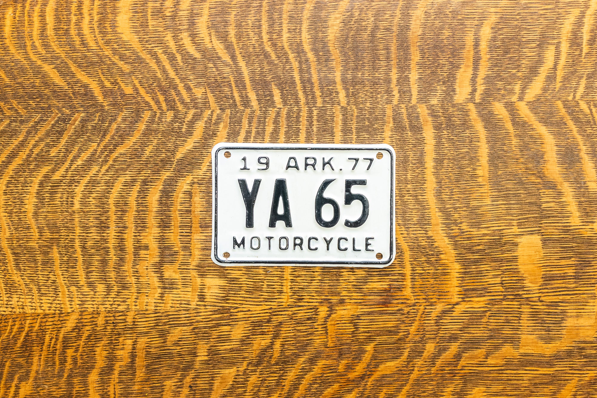 1977 Arkansas Motorcycle License Plate Vintage White Wall Decor – Eagle ...