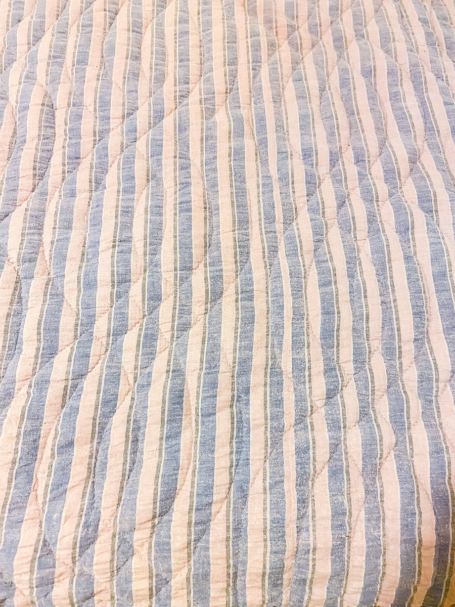 Brown and Blue Chambray Quilt Vintage Camping Blanket – Eagle's Eye Finds