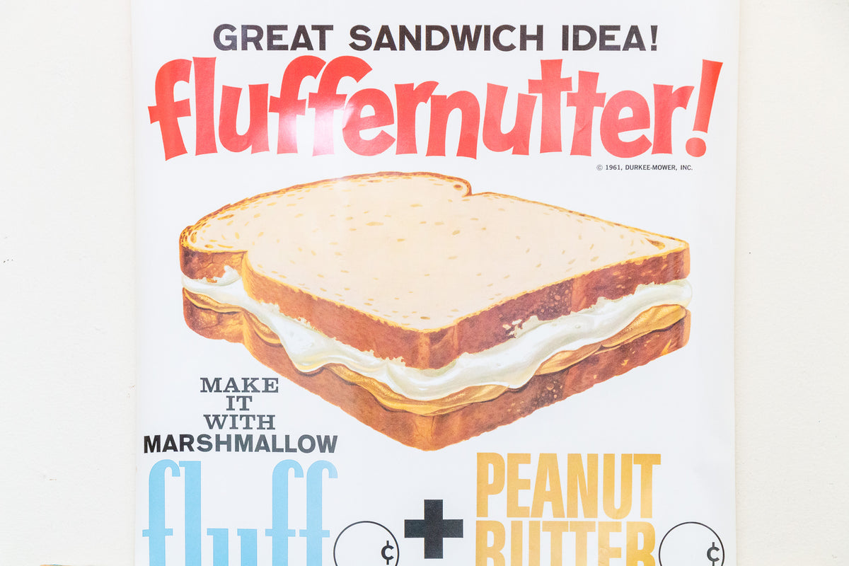 Fluffernutter Marshmallow Fluff Vintage 1960s Advertising Poster ...