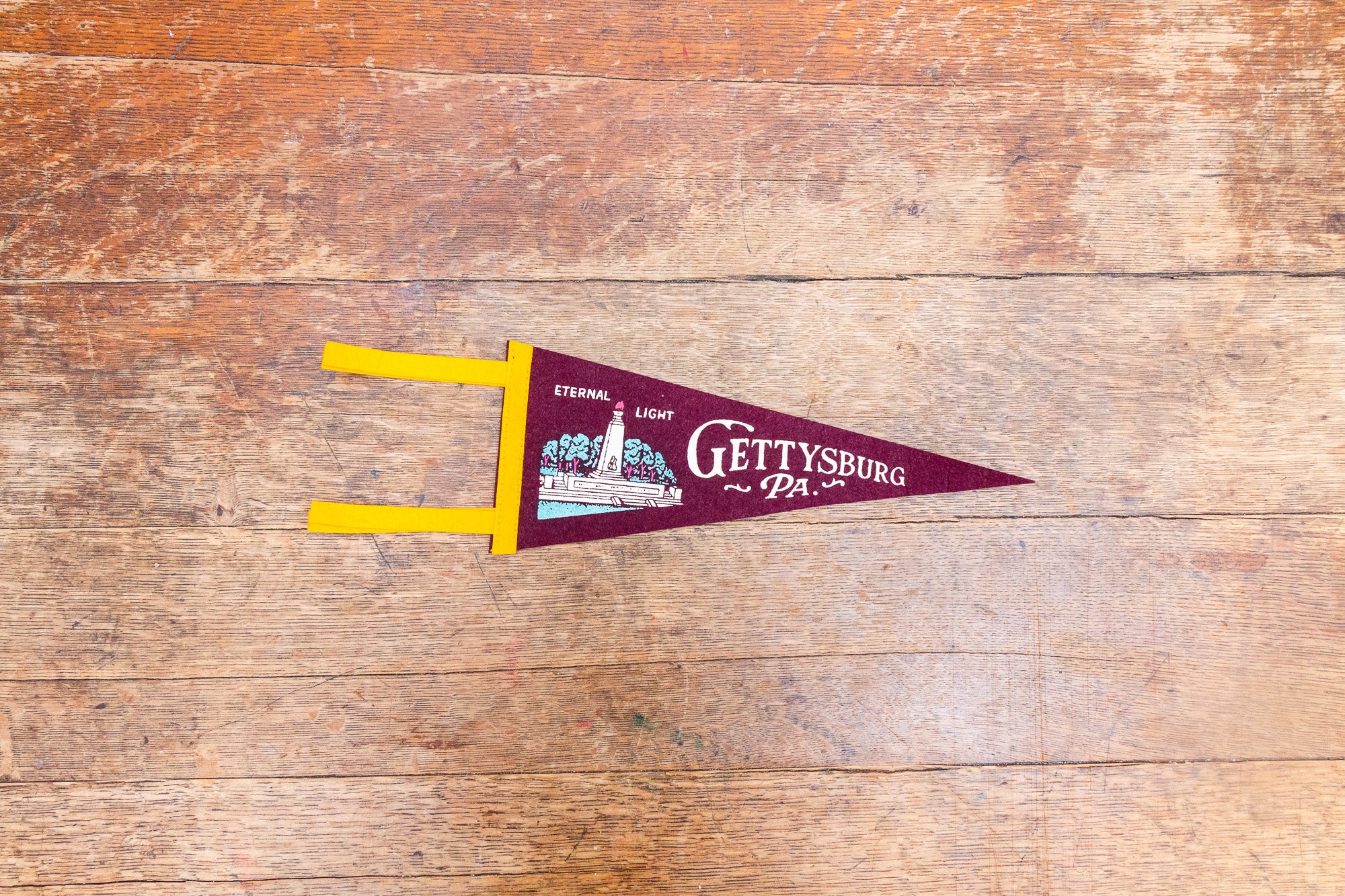 Gettysburg Pennsylvania Felt Pennant Vintage Maroon PA Wall Decor ...