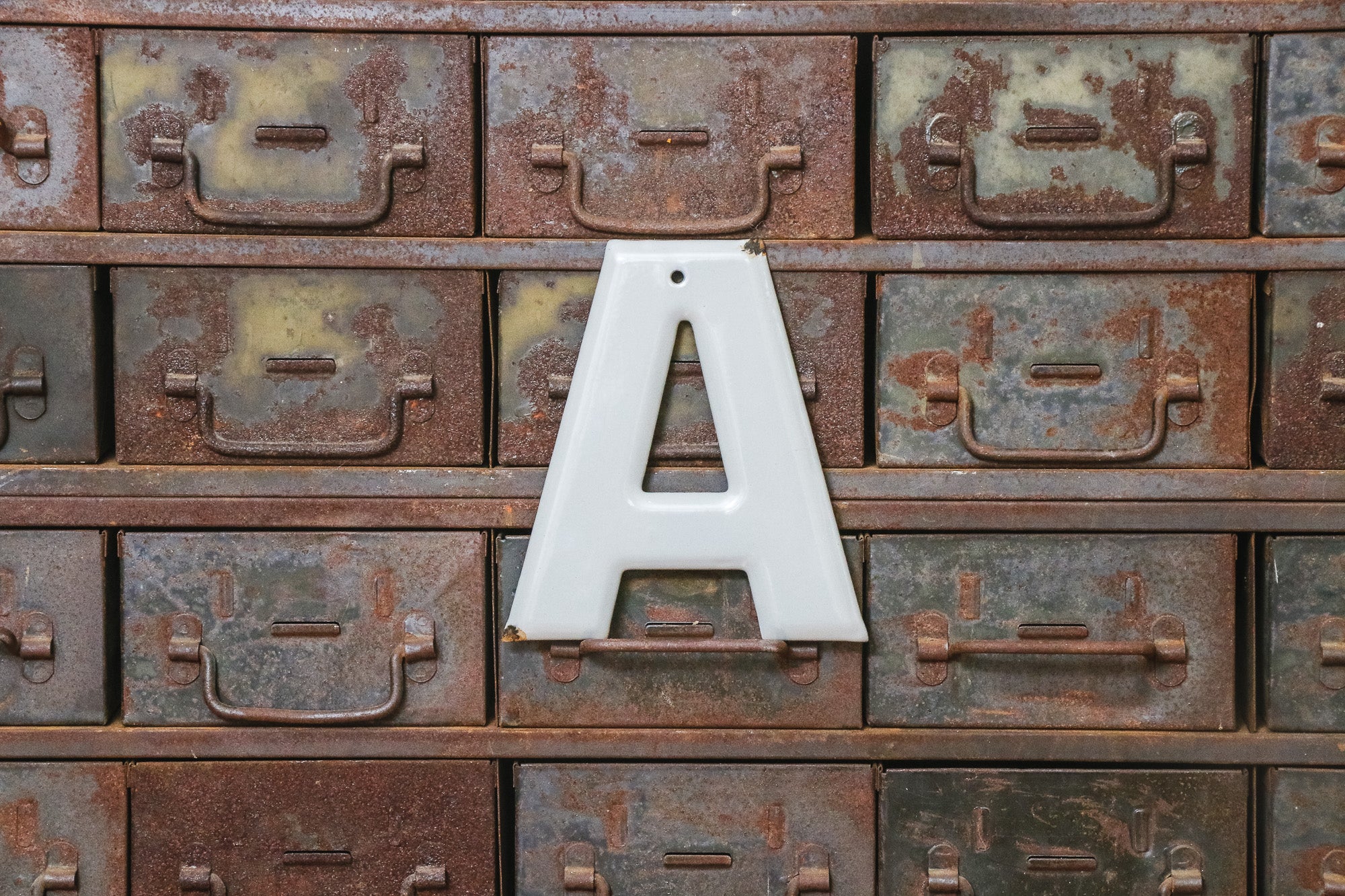 Gray Letter A Porcelain Vintage Wall Hanging Decor Initials Name Lette ...