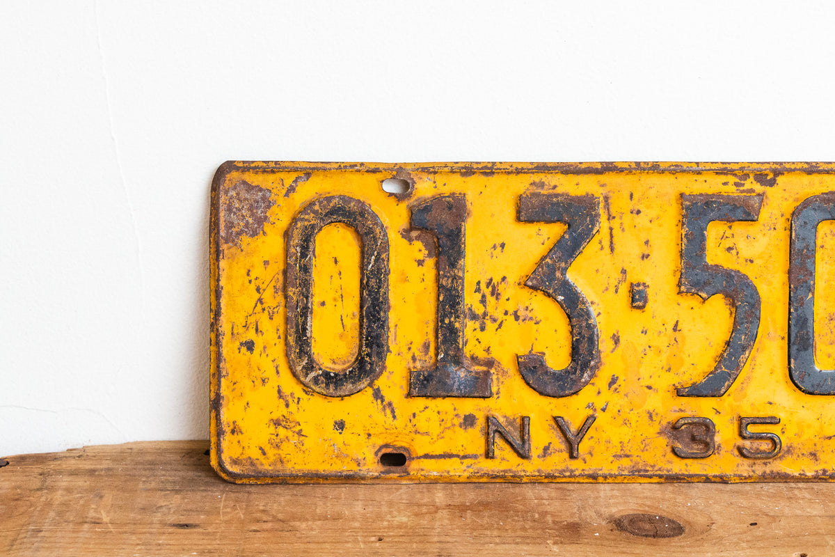 New York 1935 Vintage Omnibus Taxi License Plate – Eagle's Eye Finds