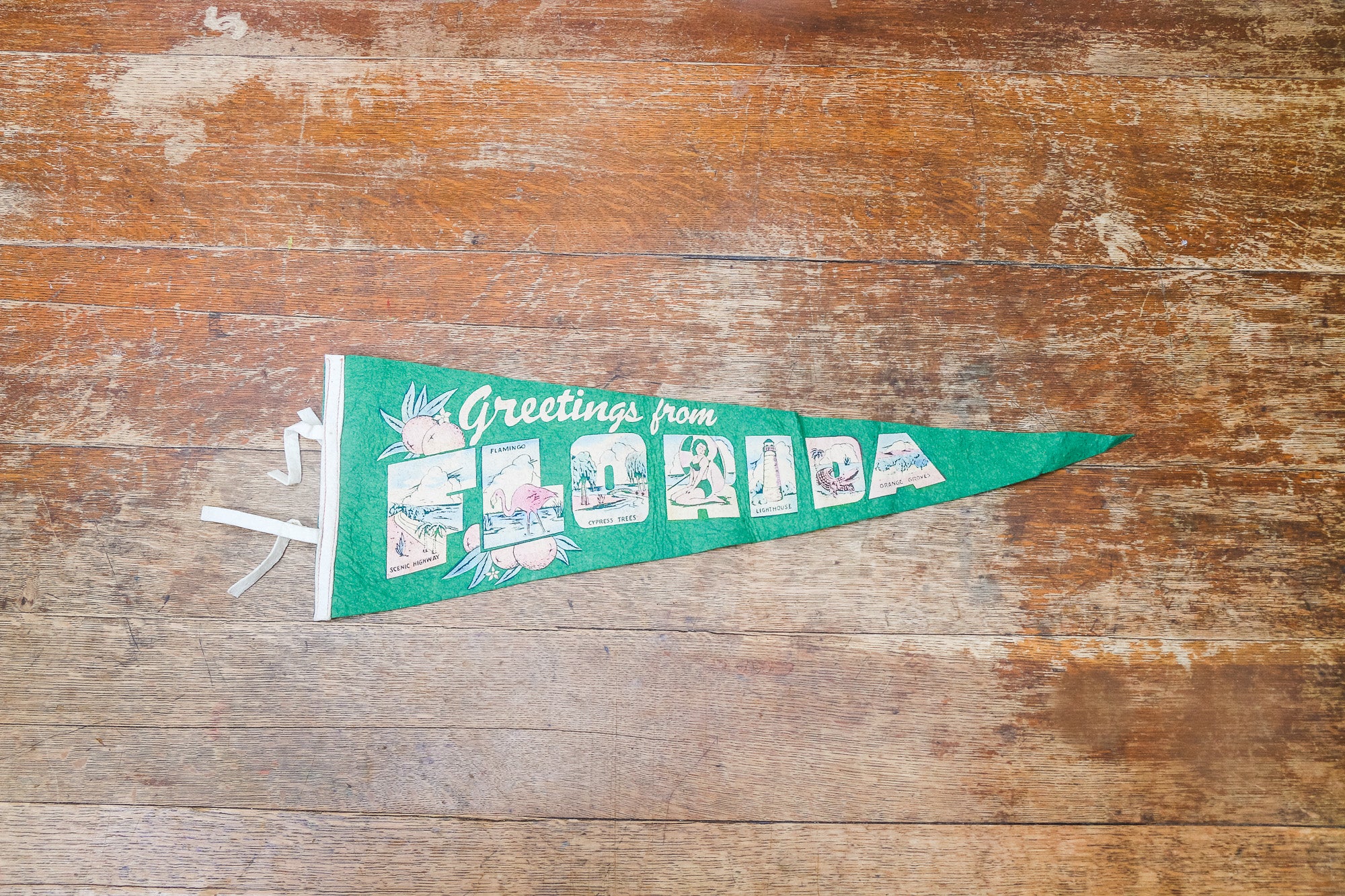 State of Florida Felt Pennant Vintage Green Travel Wall Decor – Eagle's ...