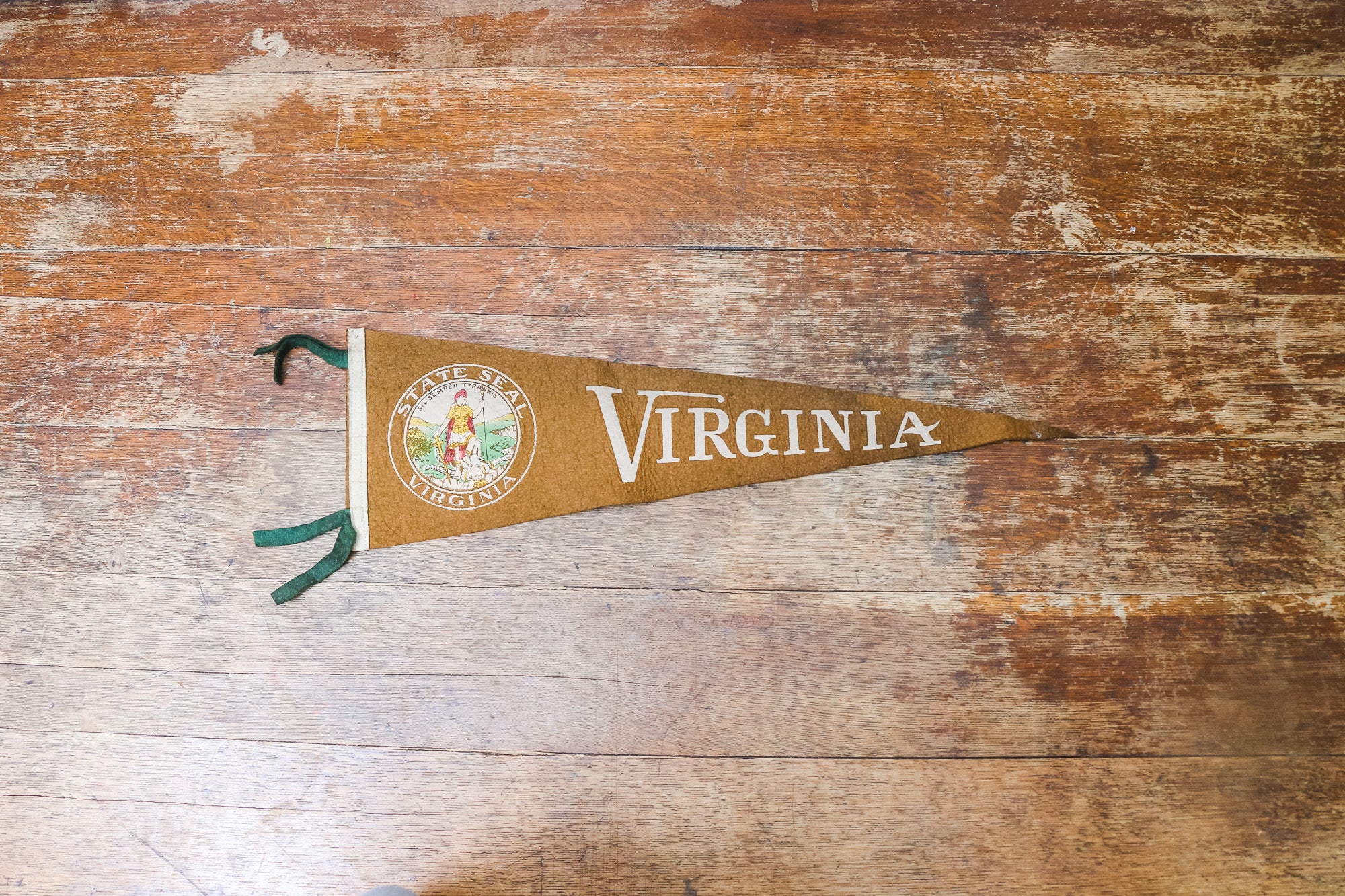 Virginia State Felt Pennant Vintage Brown Travel Wall Decor – Eagle's ...