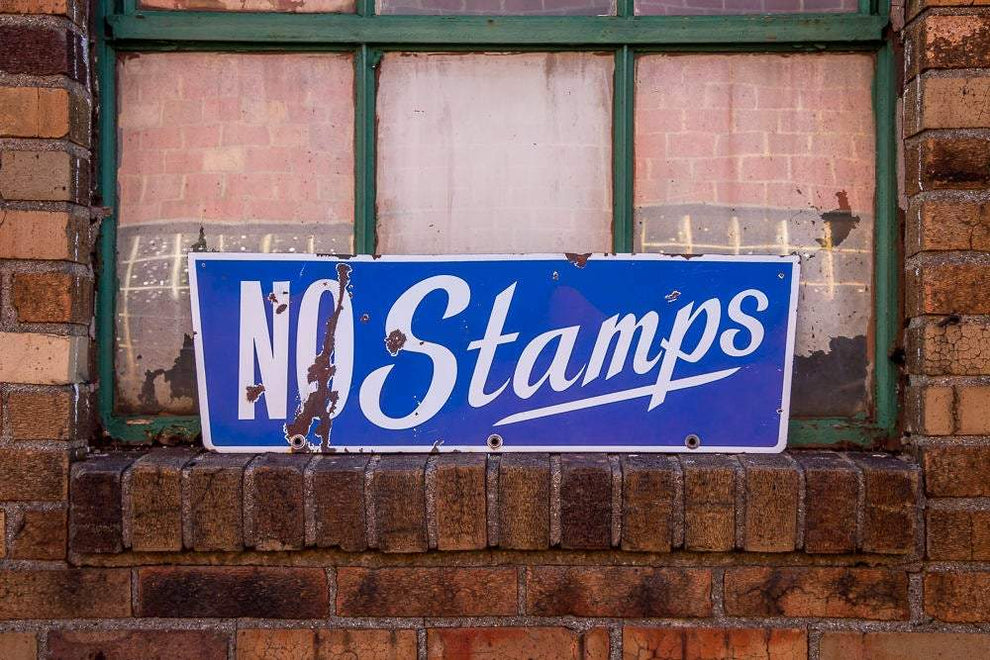 Premium No Stamps Porcelain Sign Vintage Double Sided Blue Wall Decor ...