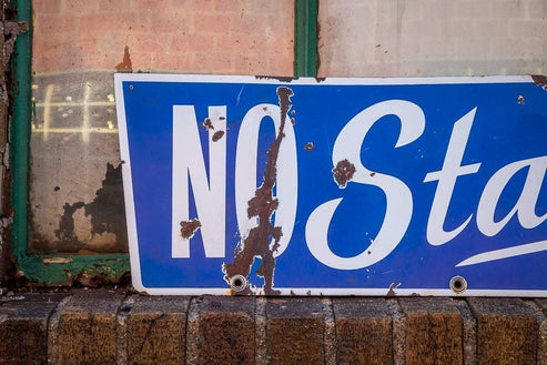 Premium No Stamps Porcelain Sign Vintage Double Sided Blue Wall Decor ...