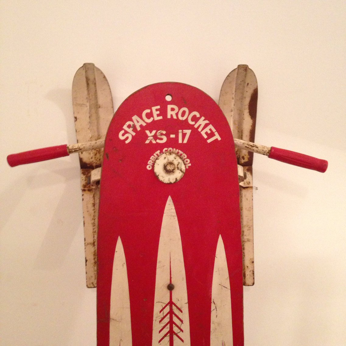 Atomic Era Space Rocket Vintage Sled with Orbit Control by Viking Divi ...